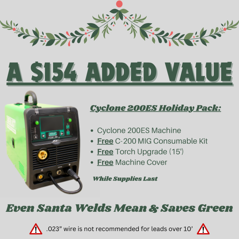BUNDLE PACKAGE: CYCLONE 200ES & SM3035N Spool Gun | Everlast Generators